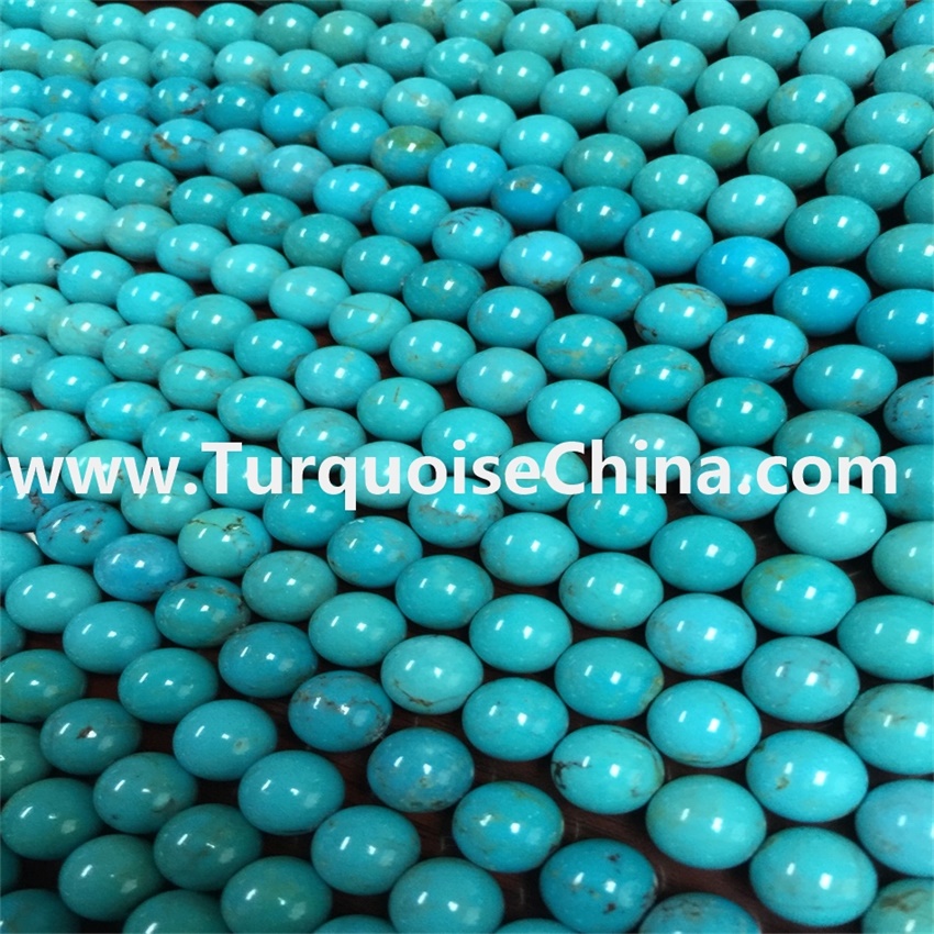 Beautiful Compressed Turquoise Round Beads For Making Jewelry