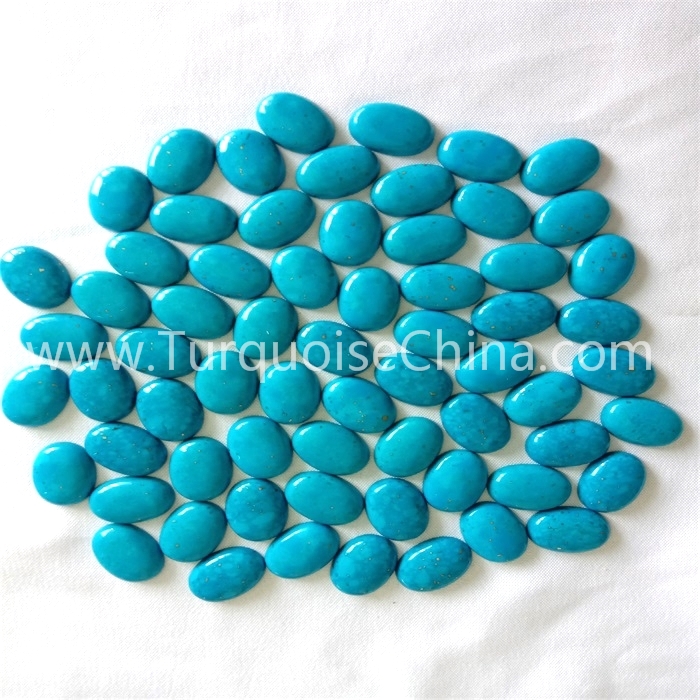 Copper Compressed Turquoise Cabochon Oval Shape Blue Gemstone