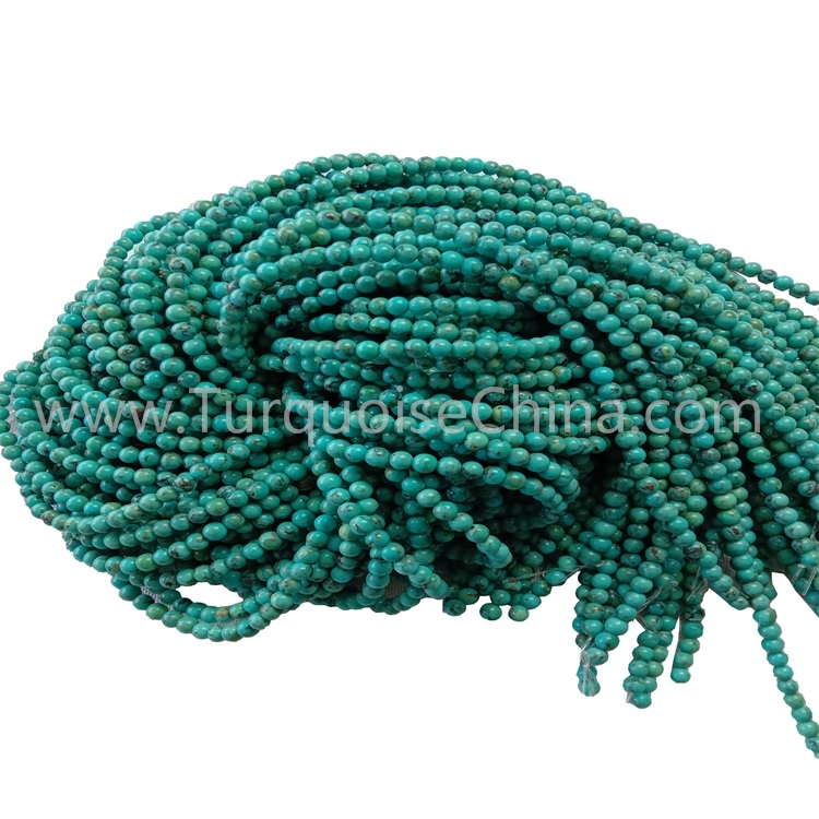 Beautiful Compressed Turquoise Round Beads For Making Jewelry