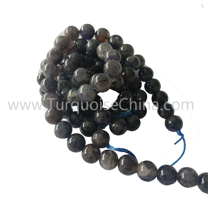 Natural Lolite Round Beads strings Gemstone Gift